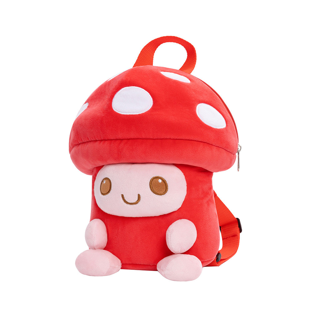 Personalized Red Mushroom Baby Backpack, Plush Bag For Boys and Girls ...